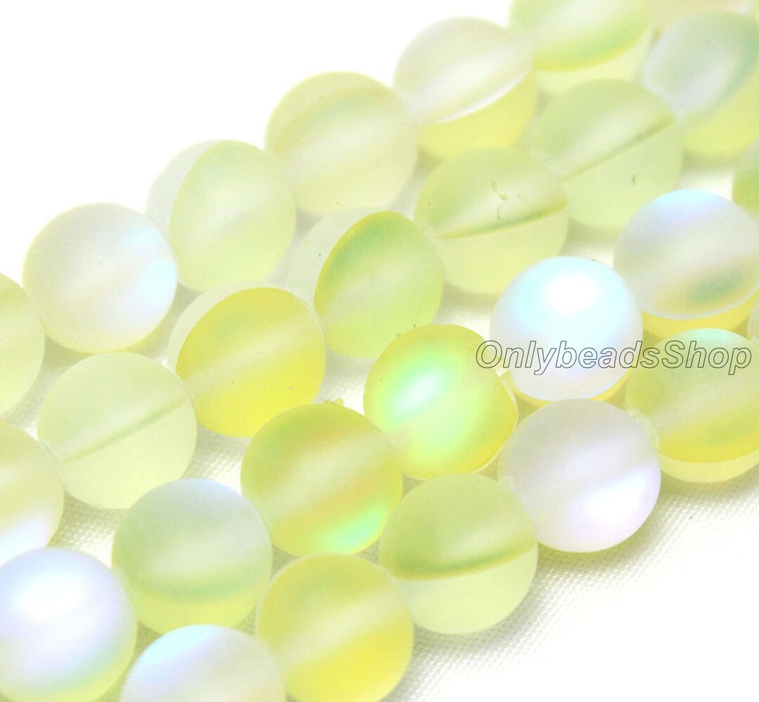 Matte Light Yellow Sparkling Crystals,gorgeous Moonlight Cyrstal Beads ...