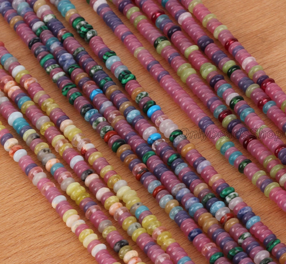 AAA Mixed Color Jade Beads, Rondelle Beads, Jade Smooth Rondelle Beads ...