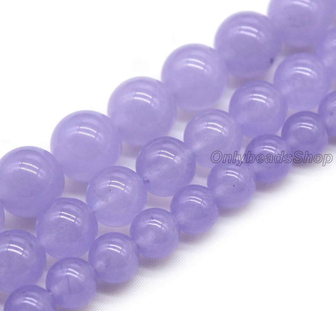 AAA Light Purple Jade Beads,violet Color Jade Beads,loose Round Purple ...