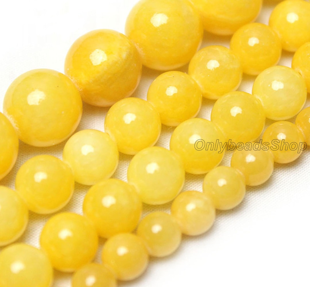 Yellow Jade Beads,deep Yellow Jade Gemstone Beads,grade AAA Semi ...