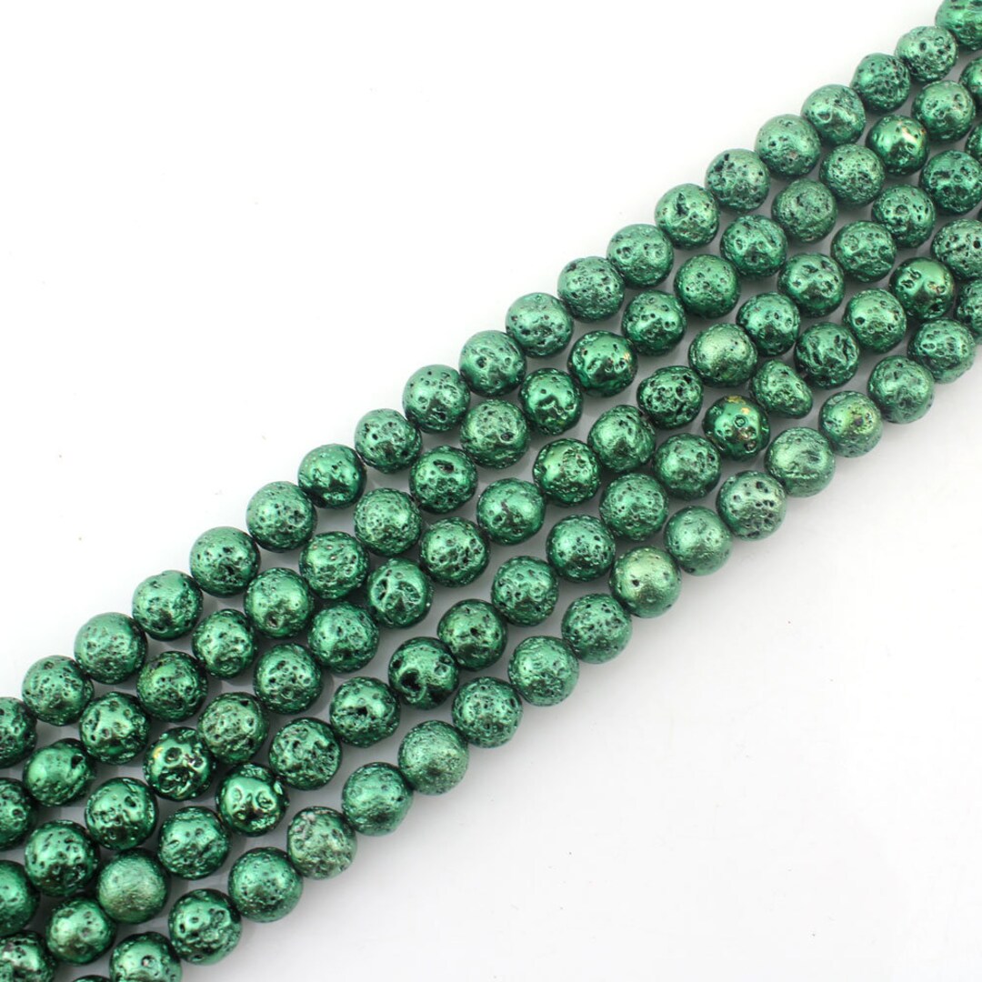Green Volcanic Rock Beads 6mm 8mm 10mm Lava Rock Jewelry Beads Round ...