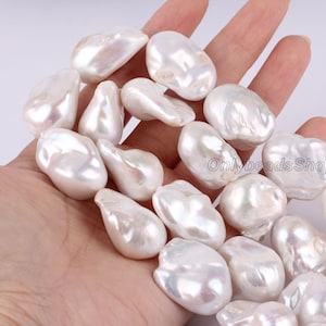 16-18x20-25mm Natural White Freshwater Cultured Pearl,loose Baroque ...