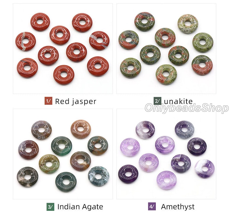 18mm 1pc Mixed Types of Gemstones,loose Rondelle Bead,natural Gemstone ...