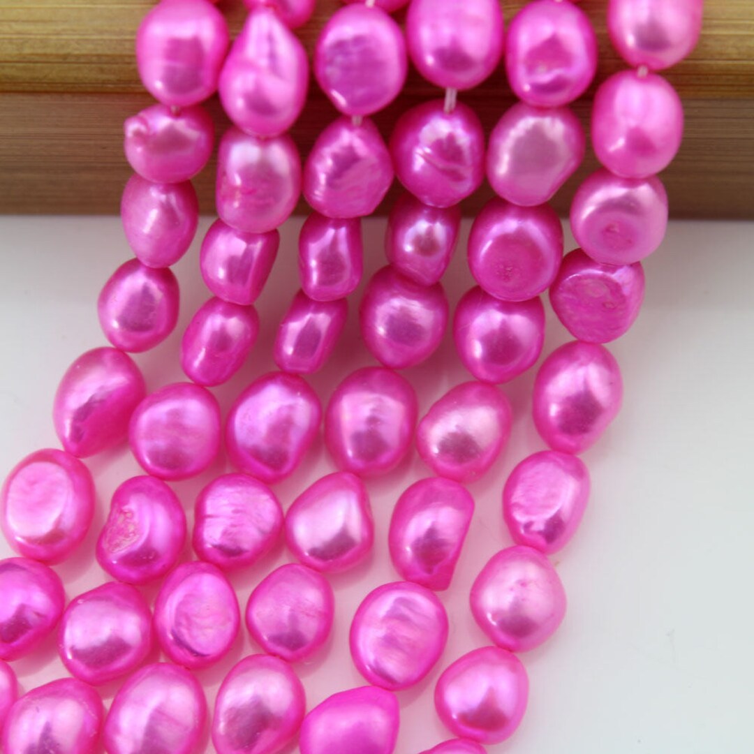 8-9MM Hot Pink Nugget Pearl for Jewelry Making,diy Pearls Jewelry ...