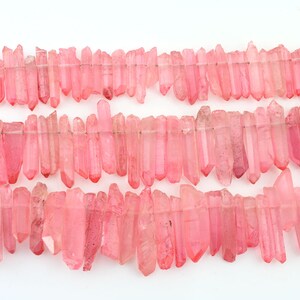 Watermelon Red Titanium Quartz, Top Drilled Long Sticks Points ...