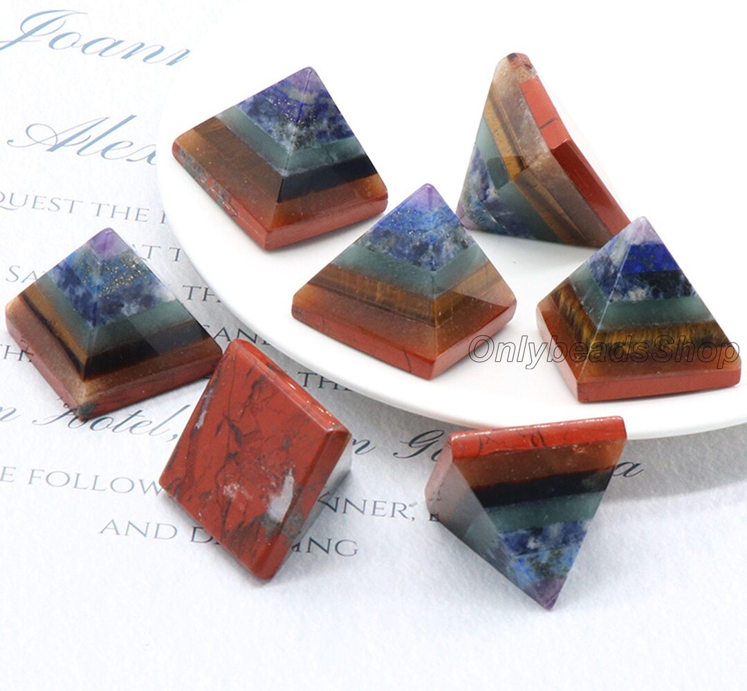 1PC Multi-typed Stone Pyramid Ornament,natural Gemstone Pyramid ...