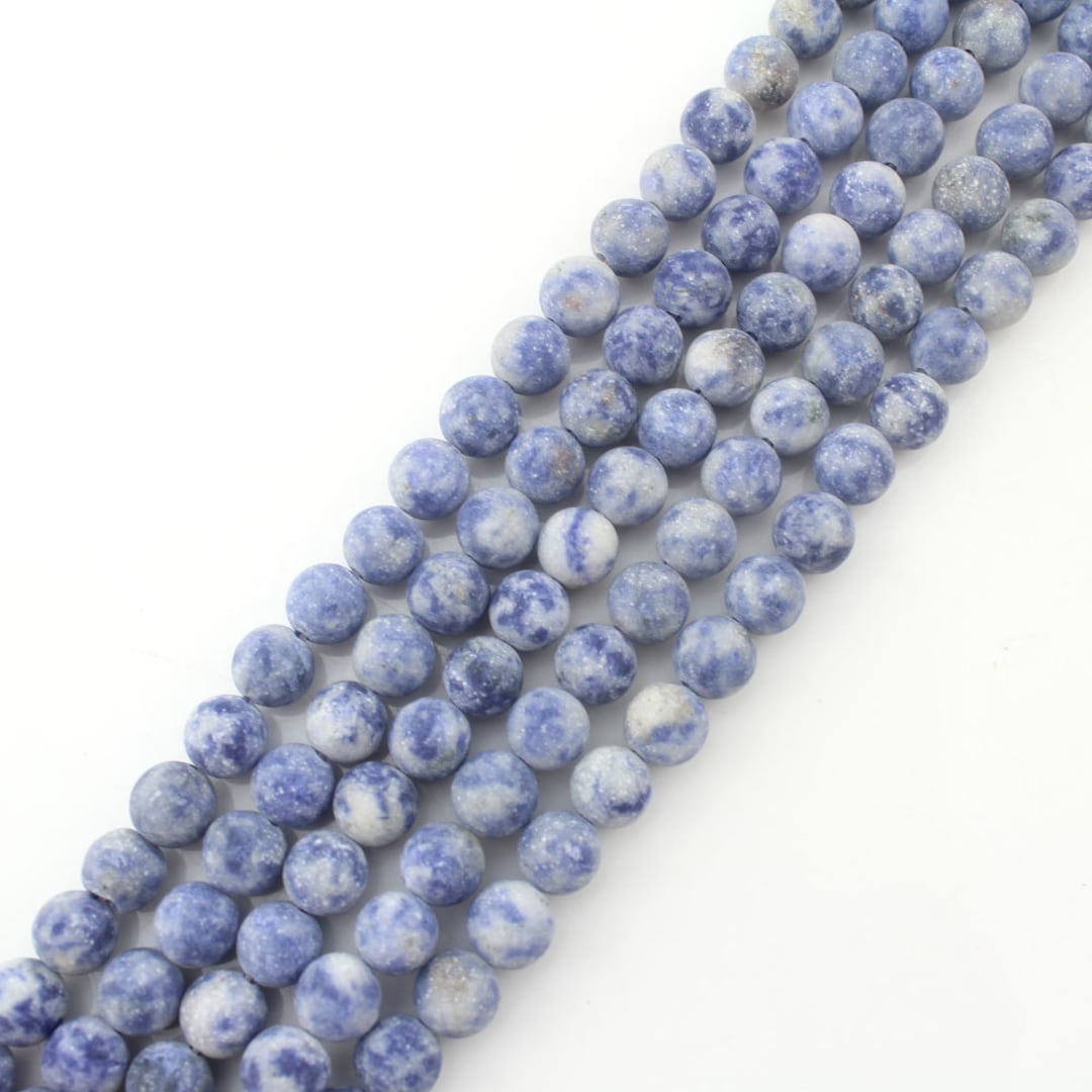 Natural Matte Blue Spot Jasper Stone Beads,sodalite Gemstone Beads ...