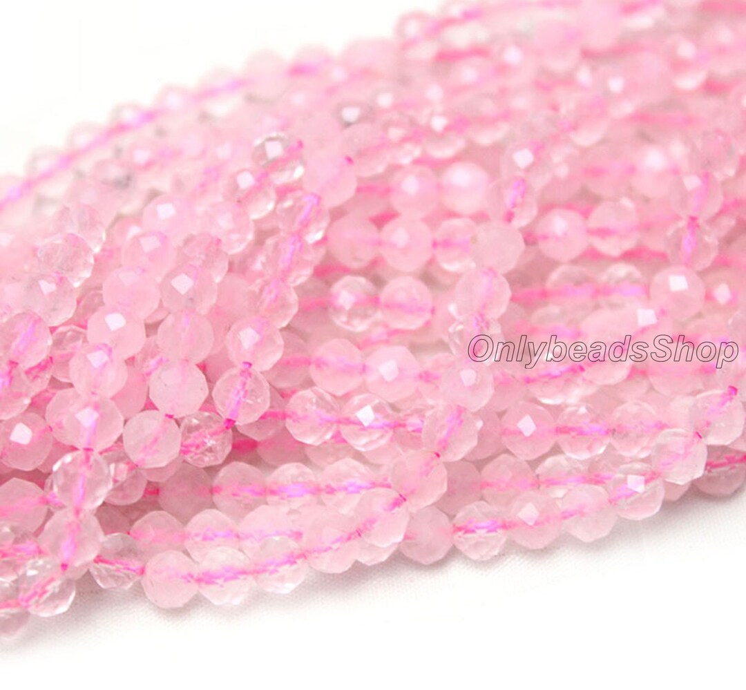 2-4MM Faceted Light Pink Crystals Beads,loose Round Pink Crystals Beads ...