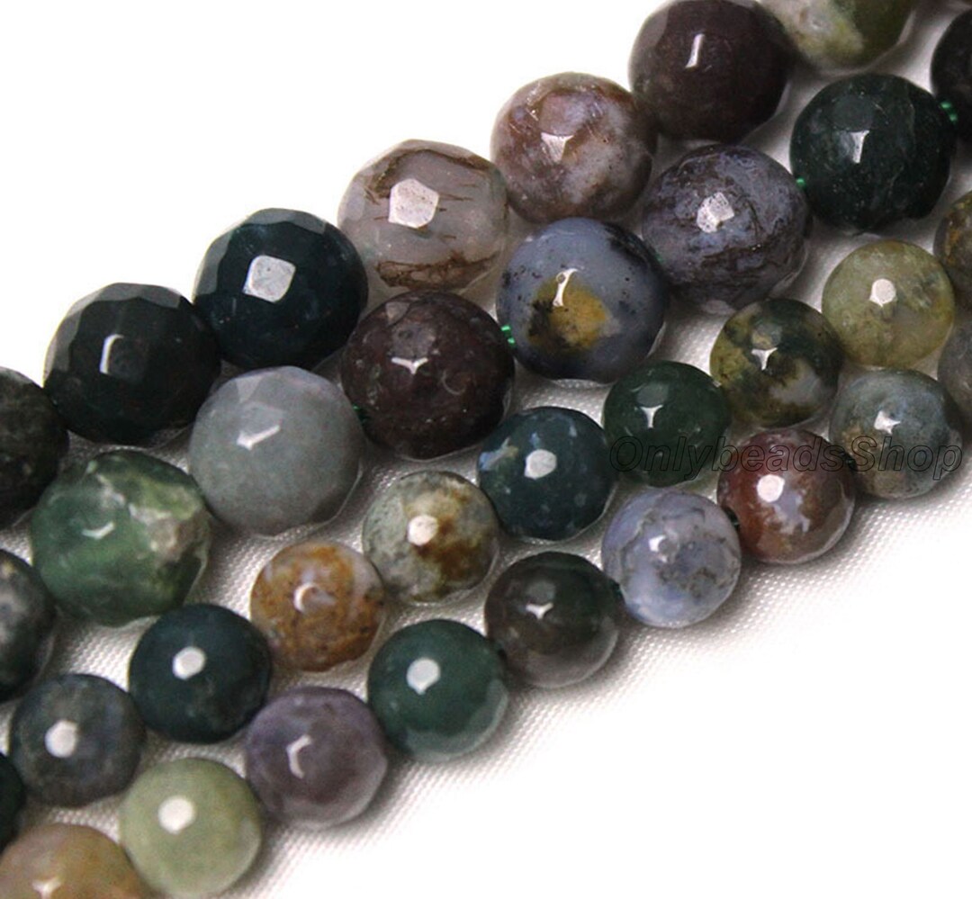 Faceted Natural Indian Agate Beads,loose Mix Color Agate Bead,smooth ...