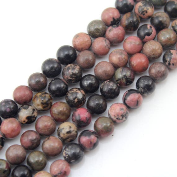Natural Black Lace Rhodonite loose Colorful Smooth Round Gemstone Supply energy Stone Bead meditation Stone jewelry Making diy 4 6 8 10 12mm Etsy