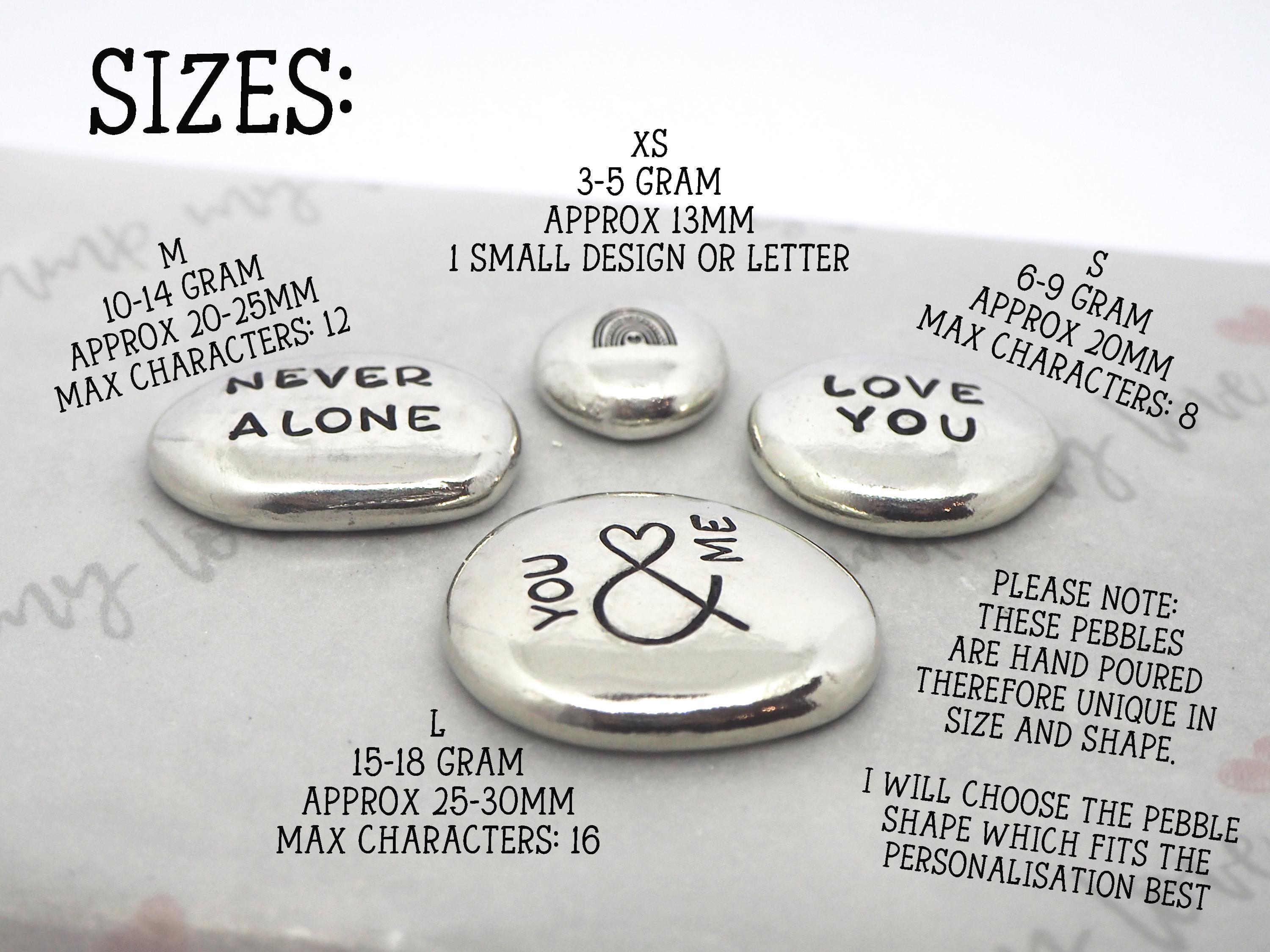 Personalised Pewter Pebble, Pocket Hug, Hand Stamped, Worry Stone, Long ...