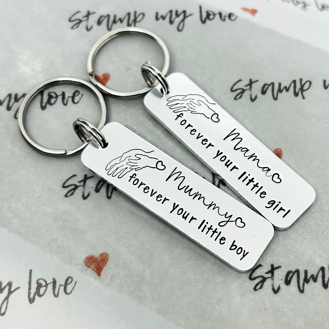 Parent Child Holding Hands Mother Son Daughter Keyring Father Gift ...