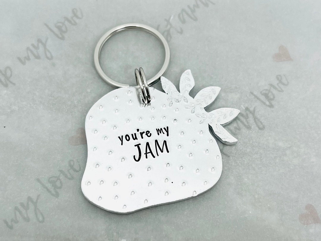 Youre My Jam Strawberry Keyring Mummy Daddy Nanny Grandad Granny ...