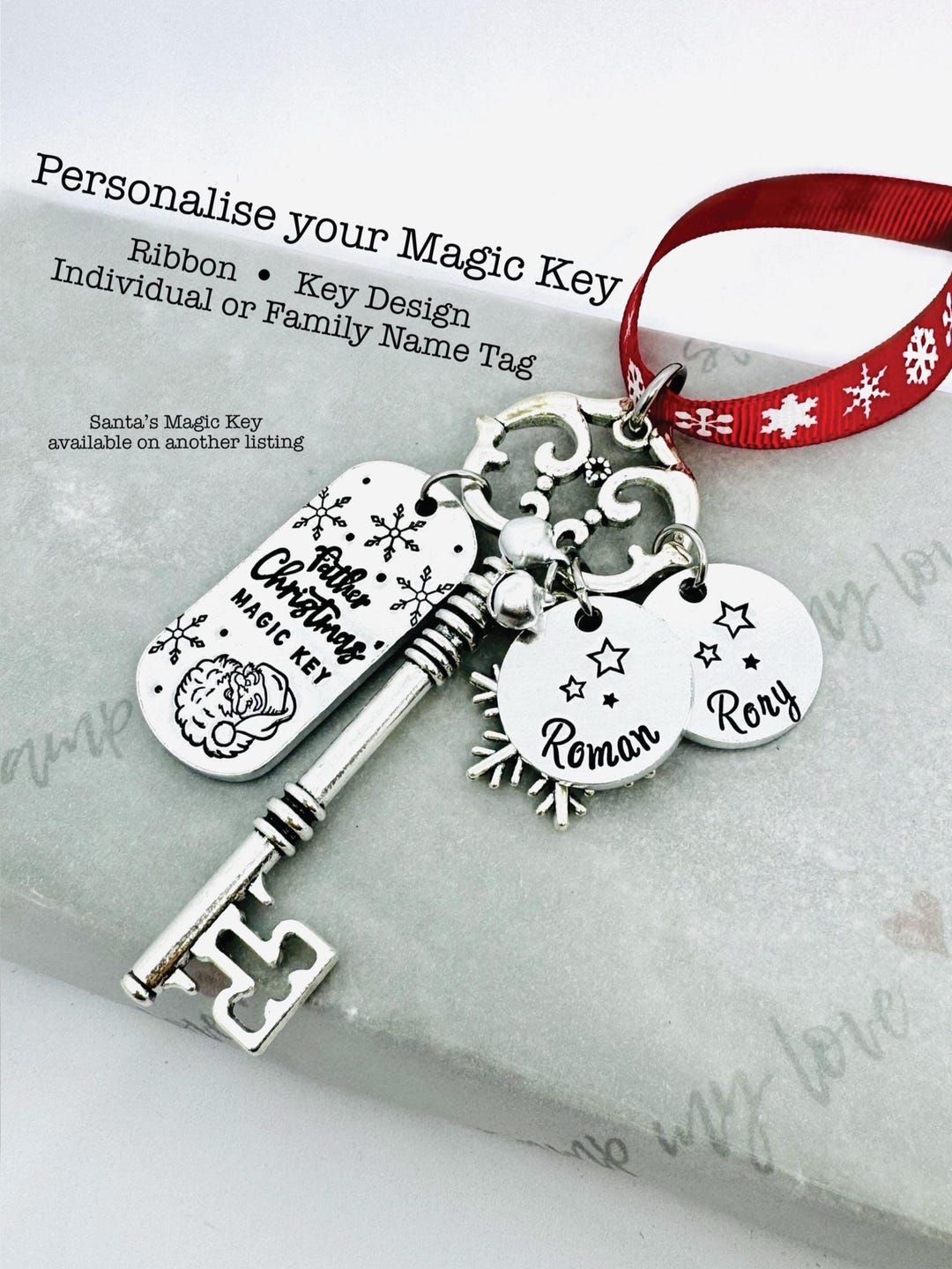 Personalised Father Christmas Magic Key, Custom Hand Stamped Christmas ...