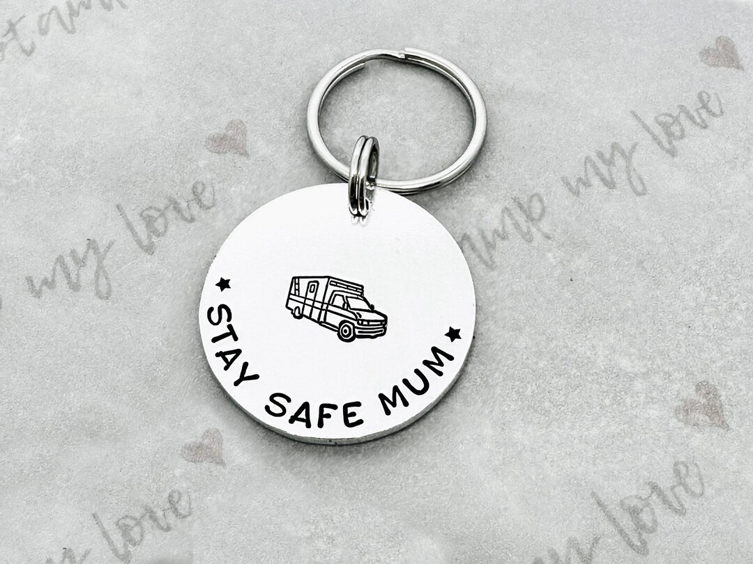 Paramedic Gift, Ambulance Keyring, Stay Safe, Drive Safe Keychain, Hand ...