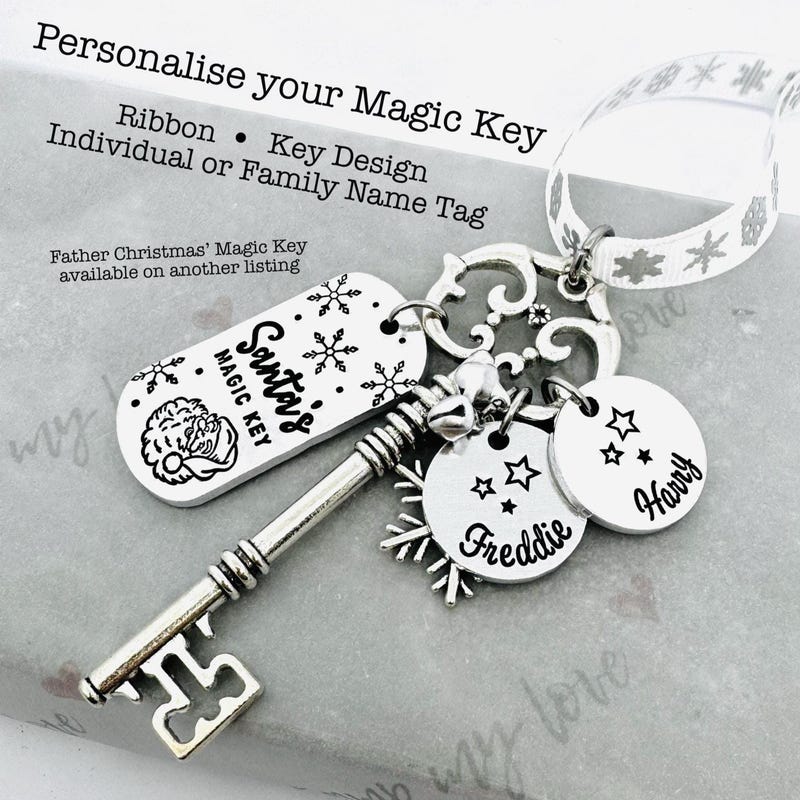 Santa Key With Ribbon - Etsy UK