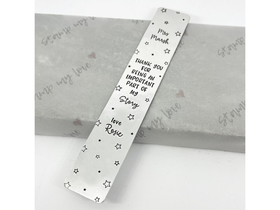 Personalised Teacher Bookmark, Thank You Teacher Gift, Important Part ...
