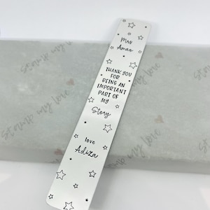 Personalised Teacher Bookmark, Hand Stamped Metal Book Mark, Book Lover ...