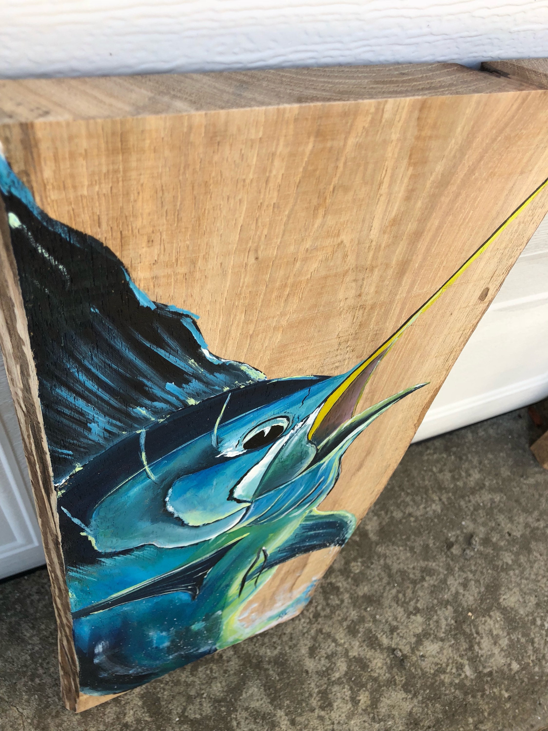 Marlin Painting on Young Oak - Etsy