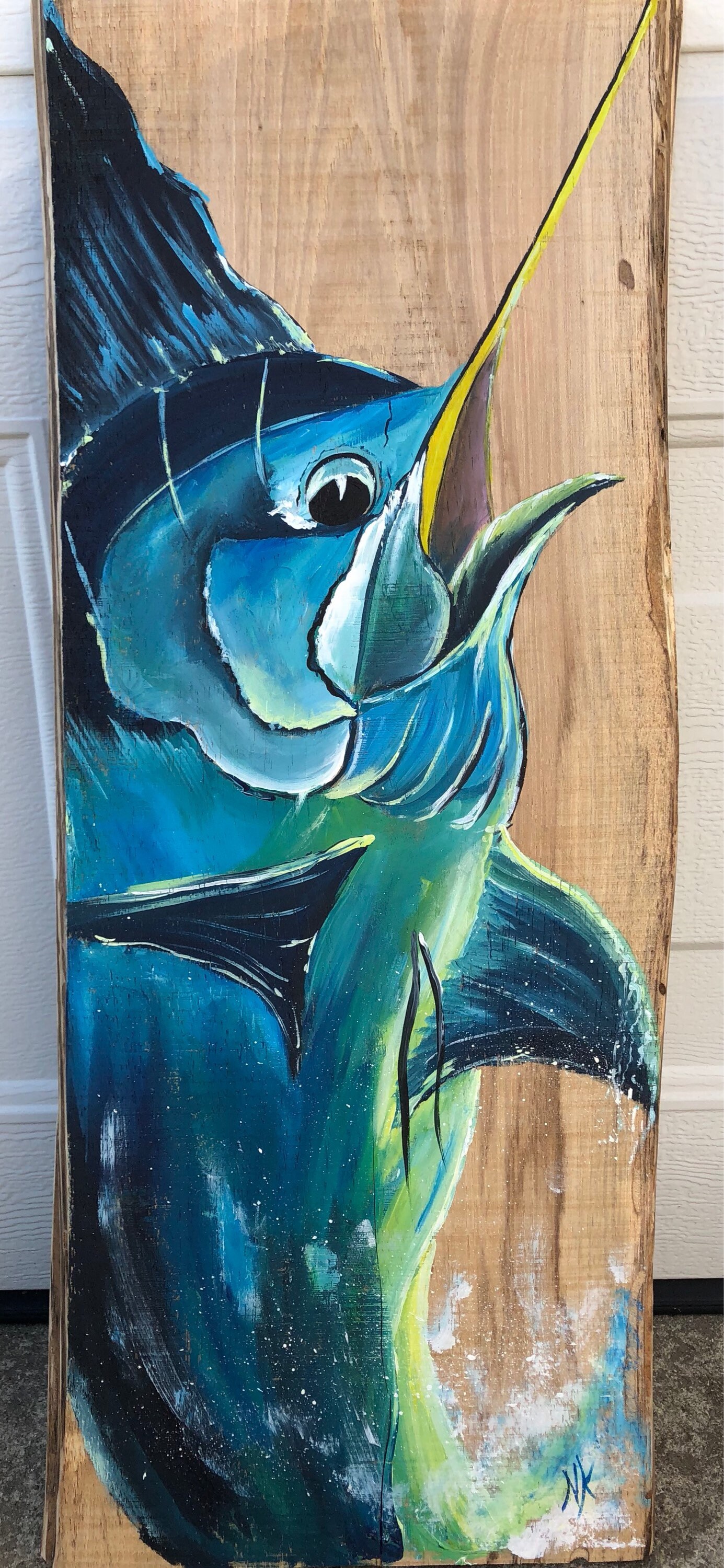 Marlin Painting on Young Oak - Etsy