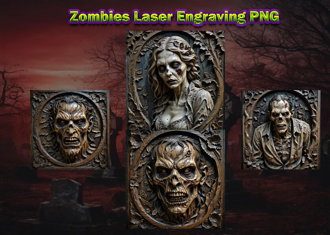 Zombies Laser Burn PNG Digital Files, Laser Engraving Designs - Etsy