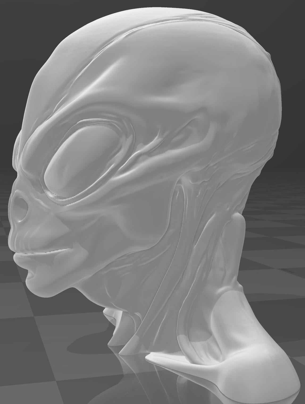 Alien Head Bust STL File for 3D Printer 3D Print Model. Commercial Use ...