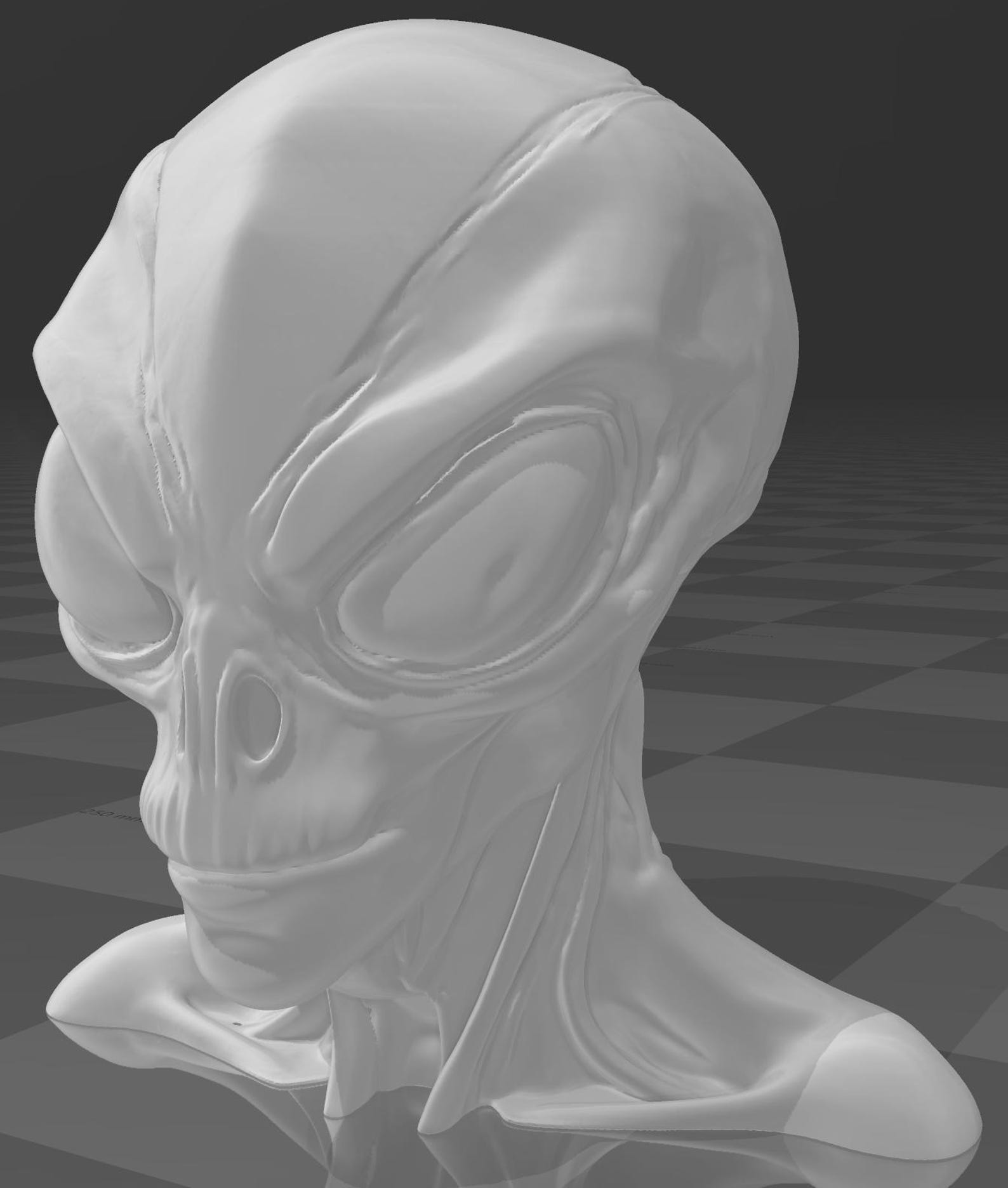 Alien Head Bust STL File for 3D Printer 3D Print Model. Commercial Use ...