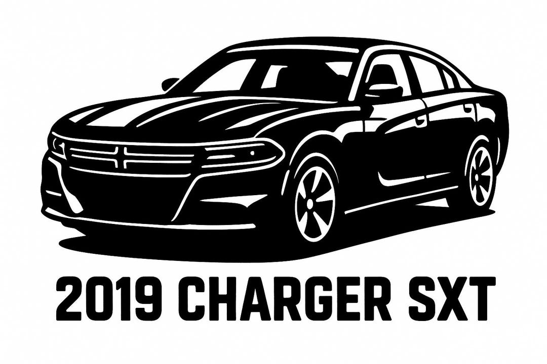 2019 Dodge Charger SXT SVG and STL File, It Comes in a Cut Format, and ...