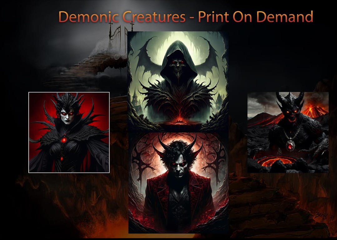 Demonic Creatures - Png Files for Print on Demand, POD, Commercial Use ...