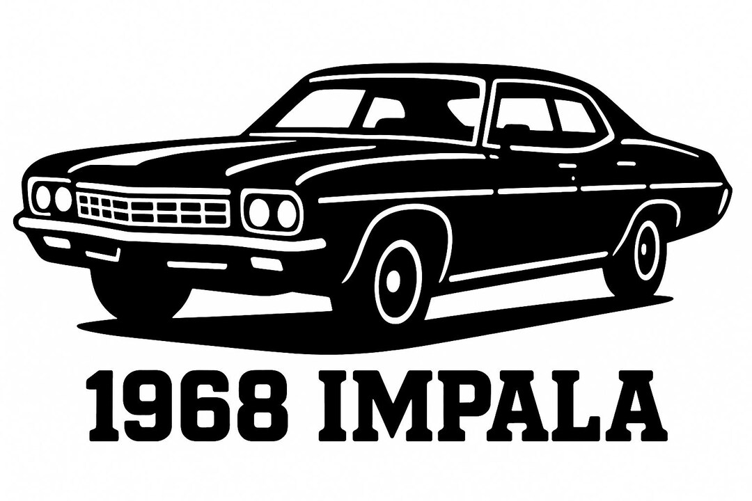 1968 Chevy Impala SVG and STL File, It Comes in a Cut Format, and ...