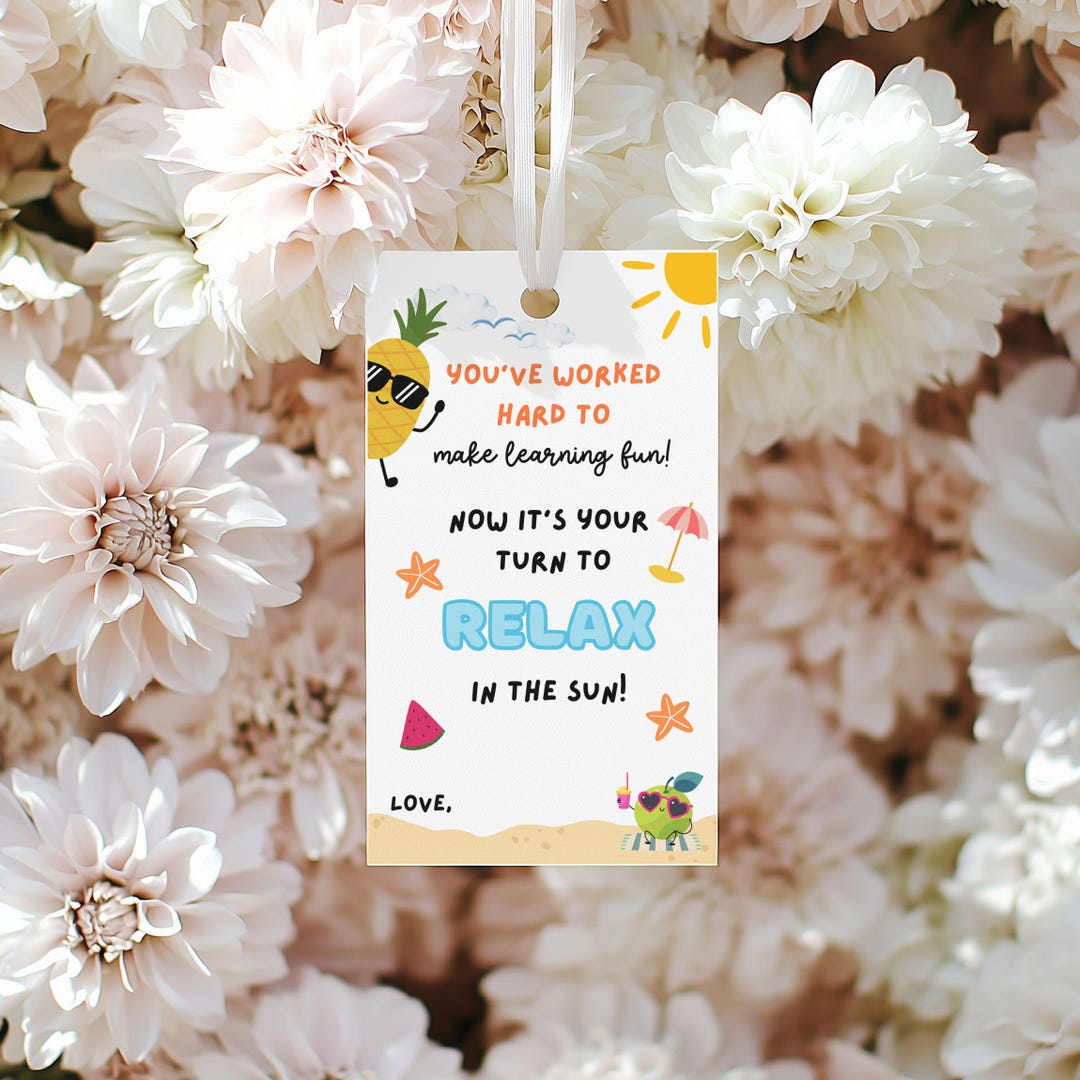 End of School Year Tags, Sun Gift Tags, Teacher Thank You, Last Day of ...