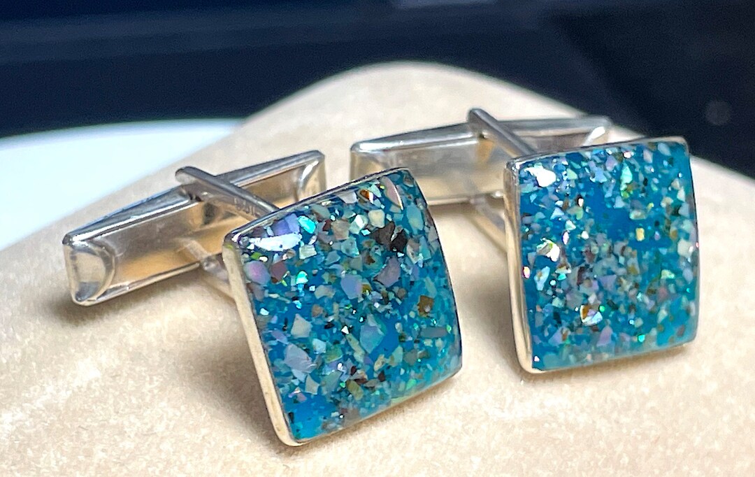 RARE Vintage Abalone Shell Mosaic Cufflinks C1960 Excellent Condition ...