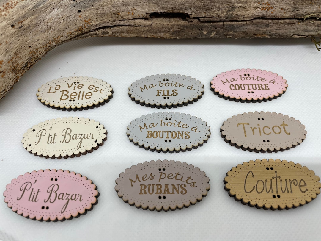 Wooden message Buttons - Etsy