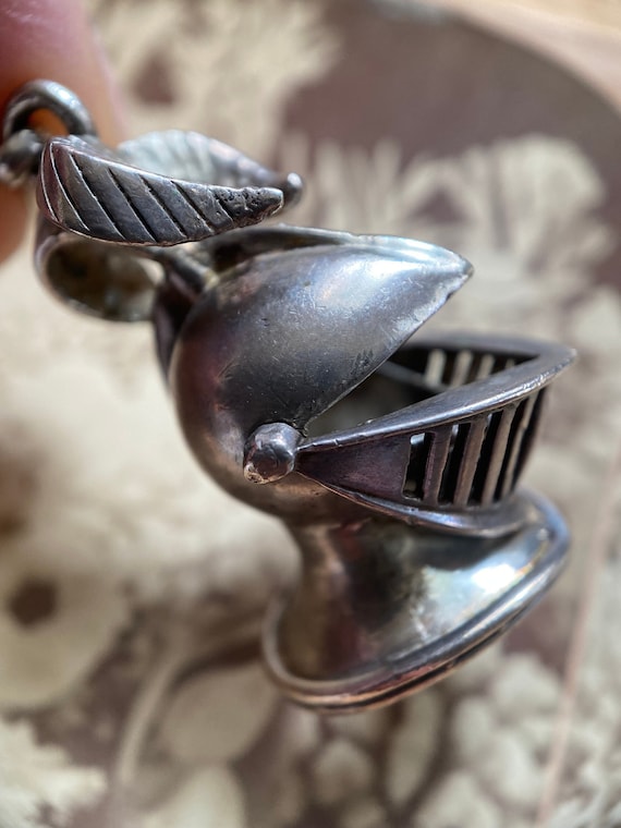 Antique Victorian Articulated Knight's Helmet Pendant… - Gem