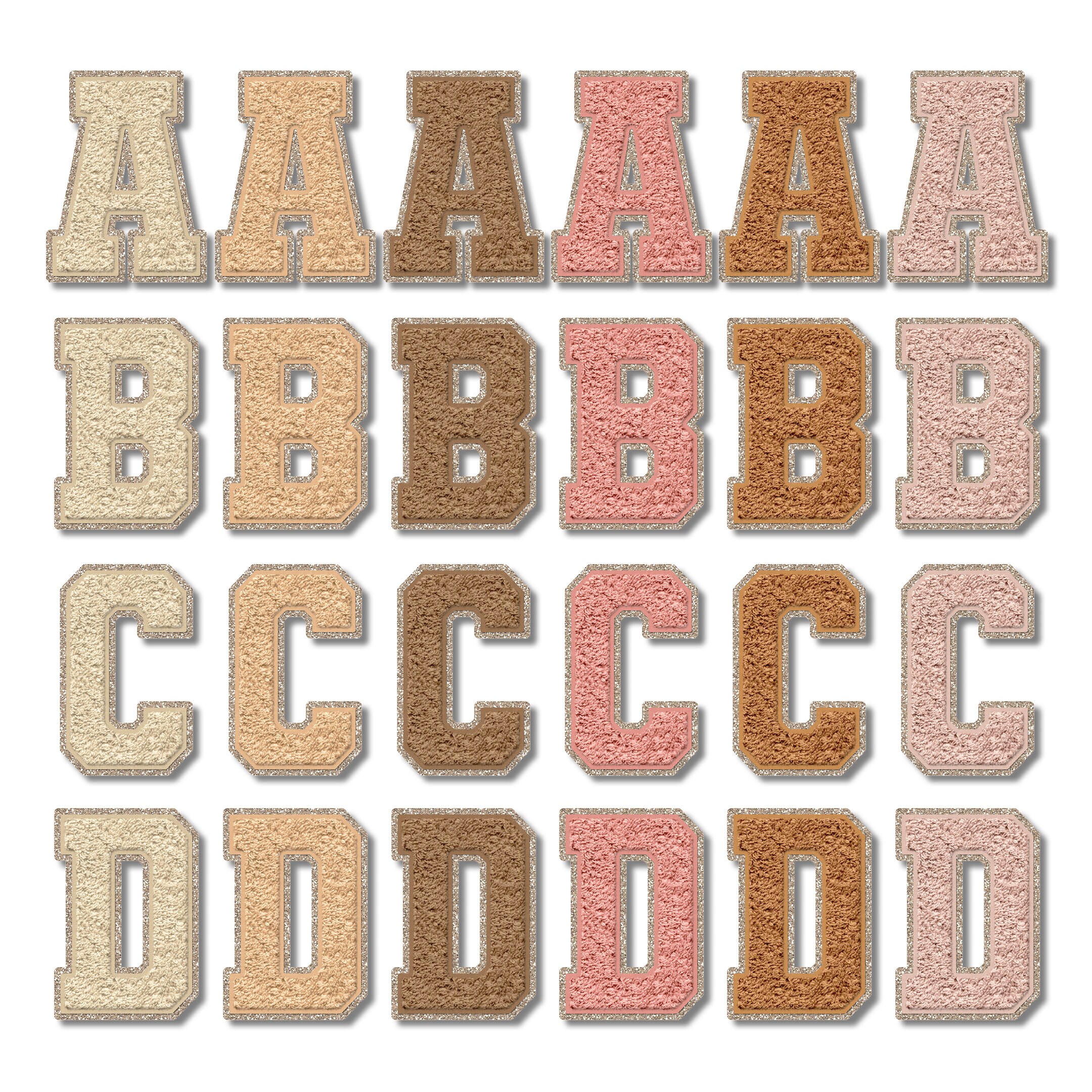 Faux Chenille Letters PNG, Pink Boho Faux Chenille Font, Faux Chenille ...