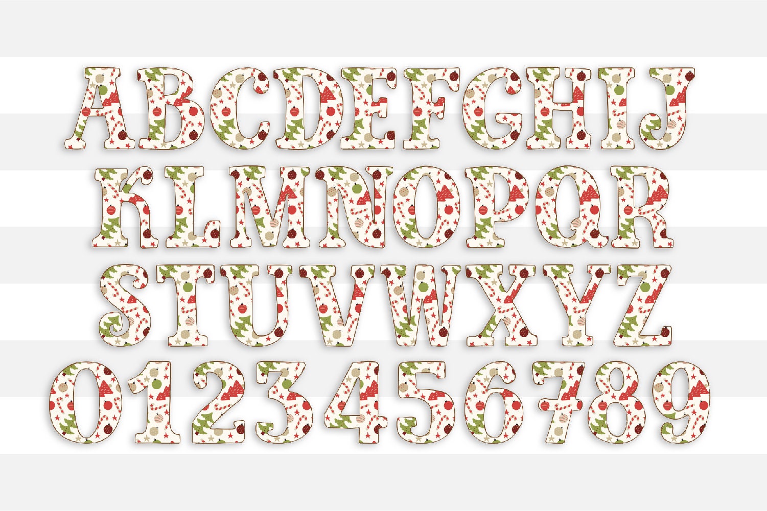 Christmas Alphabet Letters Sublimation Clipart PNG Alphabet | Etsy