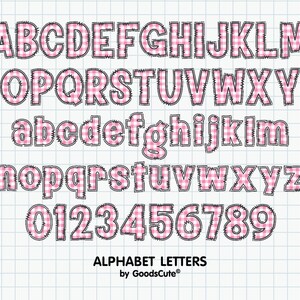 Pink Lemonade Doodle Alphabet Letters Sublimation Clipart PNG, Number ...