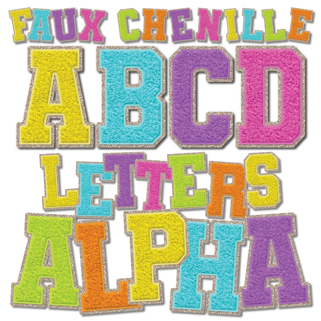 Faux Chenille Letters PNG, Brights Colors Faux Chenille Font, Faux ...