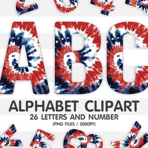 Tie Dye Pattern Alphabet Sublimation Clipart PNG, Number & A-Z Upper ...