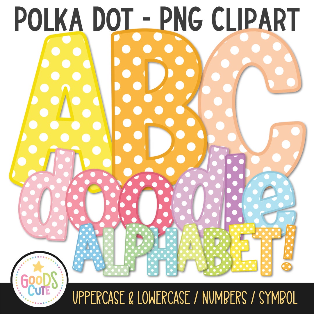 Pastel Polka Dot Letters Doodle Alphabet Png, Heart Alphabet ...