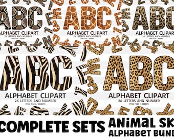 Safari Animals Skin Alphabet PNG Alphabet Sublimation - Etsy