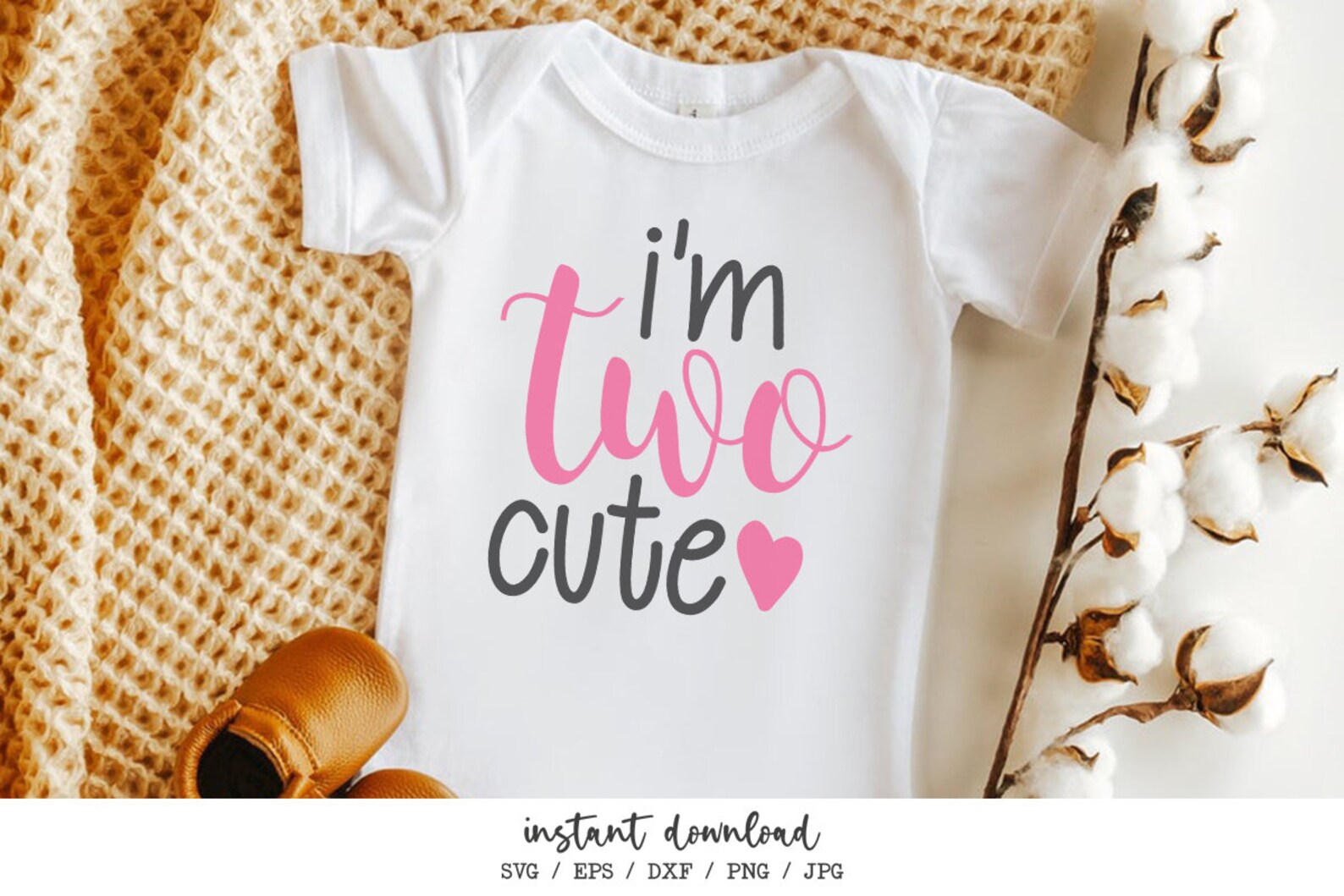 Im Two Cute SVG Second 2nd Birthday Girl SVG File Clipart - Etsy