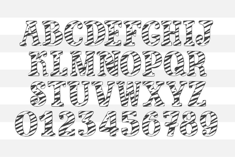 Safari Animals Doodle Alphabet Sublimation Clipart PNG Number - Etsy