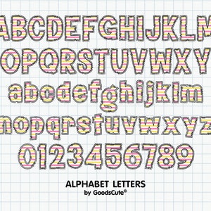 Pink Lemonade Doodle Alphabet Letters Sublimation Clipart PNG, Number ...