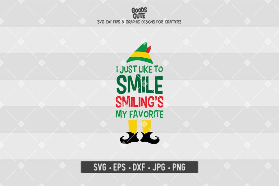 I Just Like to Smile Smiling's My Favorite SVG Elf | Etsy