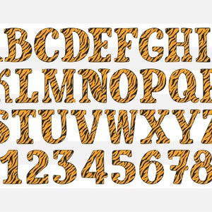 Safari Animals Doodle Alphabet Sublimation Clipart PNG, Number & A-Z ...