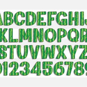 Watermelon Summer Doodle Alphabet Sublimation Clipart PNG, Number & A-Z ...