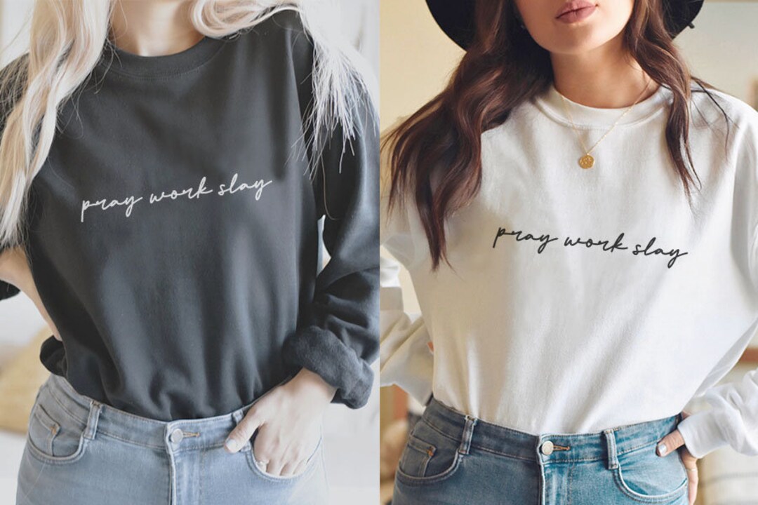 Pray Work Slay Svg, Christian Motivational Quotes T Shirt Design ...
