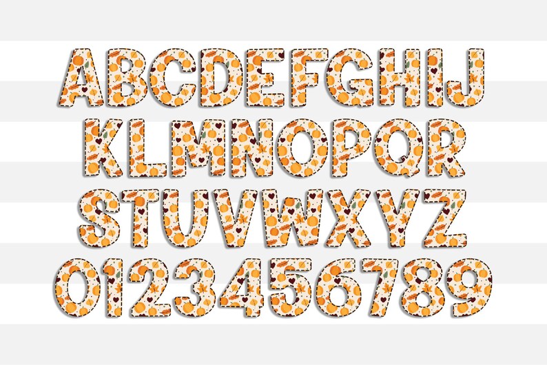 Fall Autumn Season Alphabet Sublimation Clipart PNG Number & - Etsy