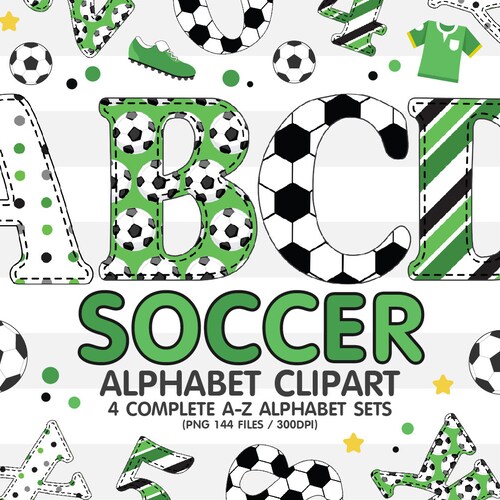 Soccer Doodle Alphabet Bundle Soccer PNG Letters Numbers & - Etsy